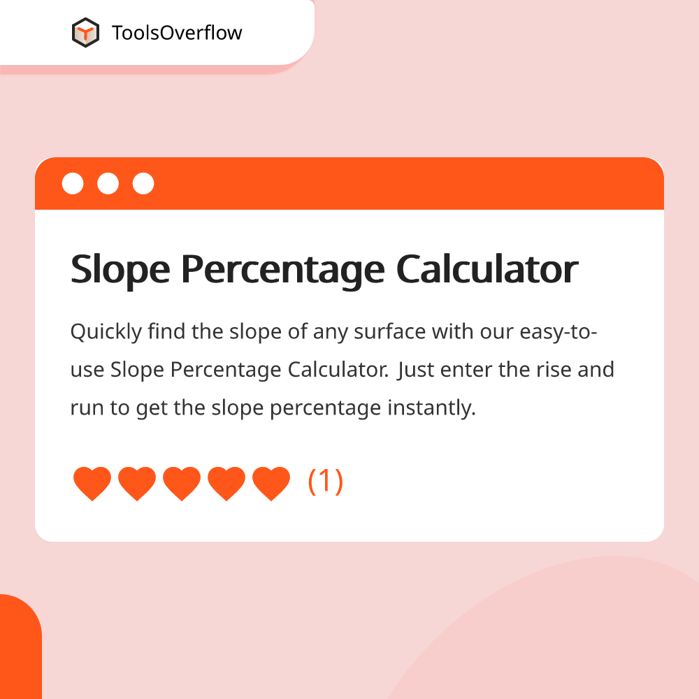 Slope Percentage Calculator - Calculate Rise over Run Slope Percentage
